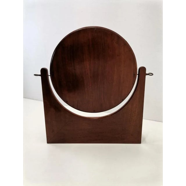 Vintage Round Table Mirror with Drawer, 1950s | Chairish