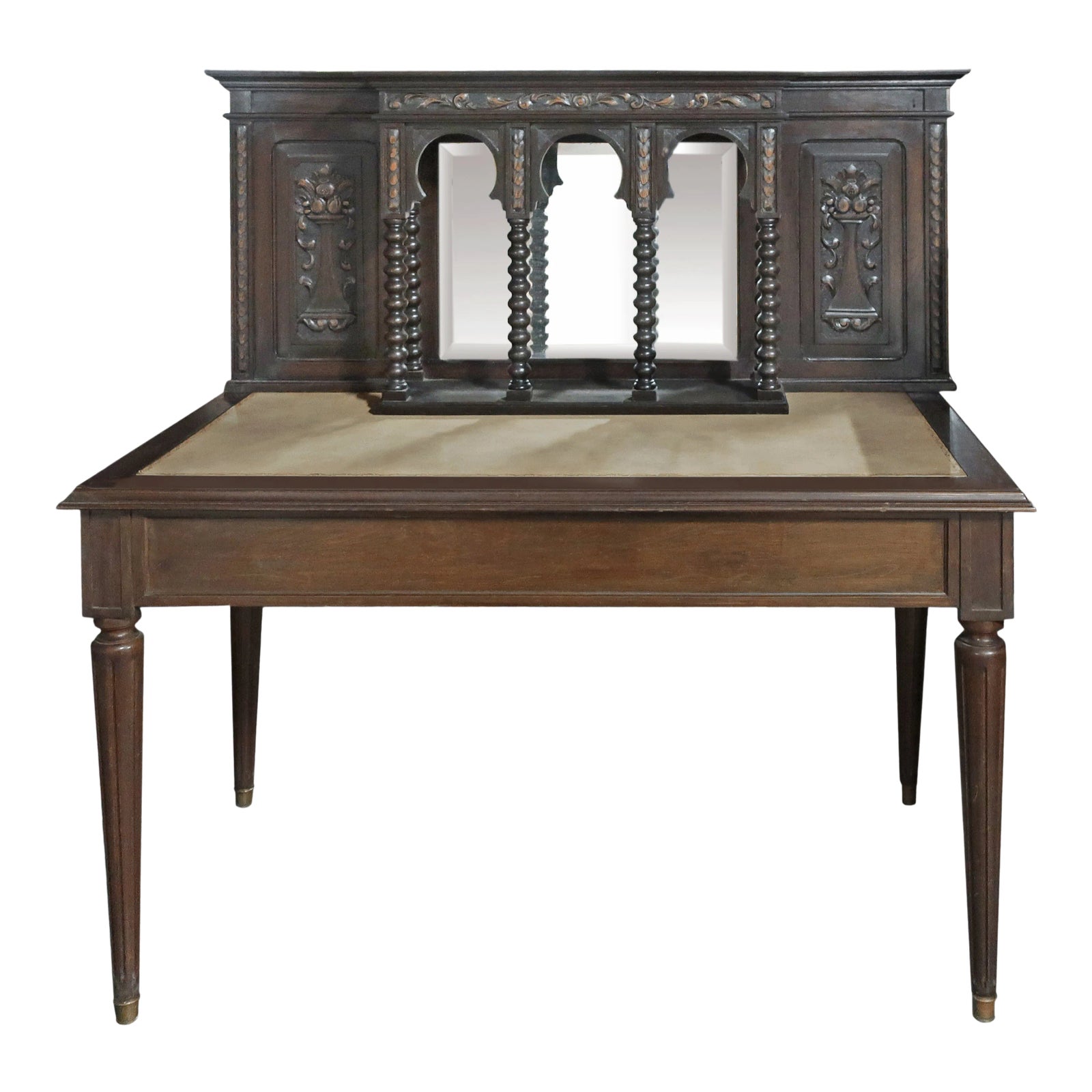 Early 20th Century Writing Desk With Carved Detail | Chairish