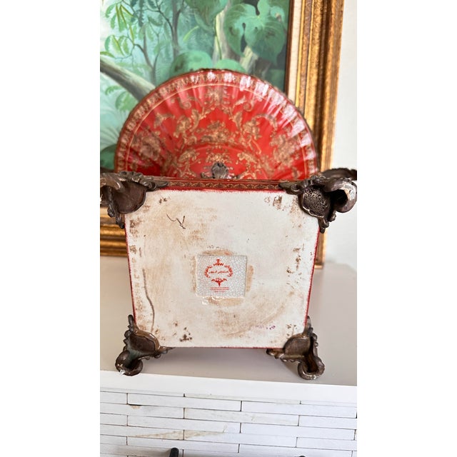 Late 20th Century Mark Roberts Footed Porcelain and Bronze Urn Bowl ...