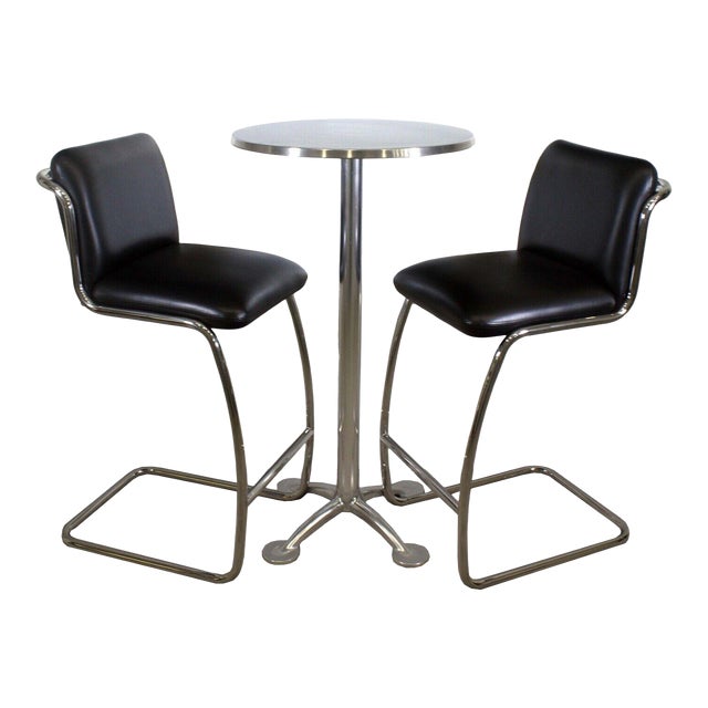 Late 20th Century Brueton Modern Tubular Chrome Cantilever Bar Stools ...