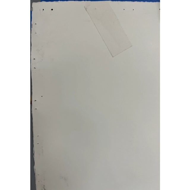 "Checkmate" Red, Black and Blue Abstract Painting on Paper | Chairish