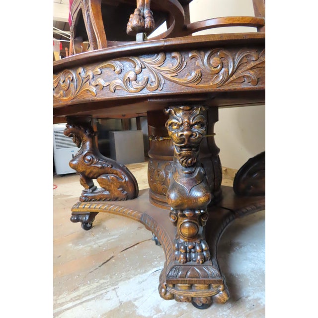 Antique Victorian R. J. Horner Dining Table & Chairs | Chairish