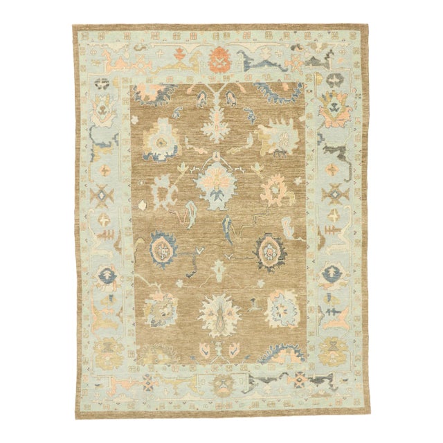 Vintage Pastel Turkish Oushak Rug - 08'10 X 12'00 | Chairish