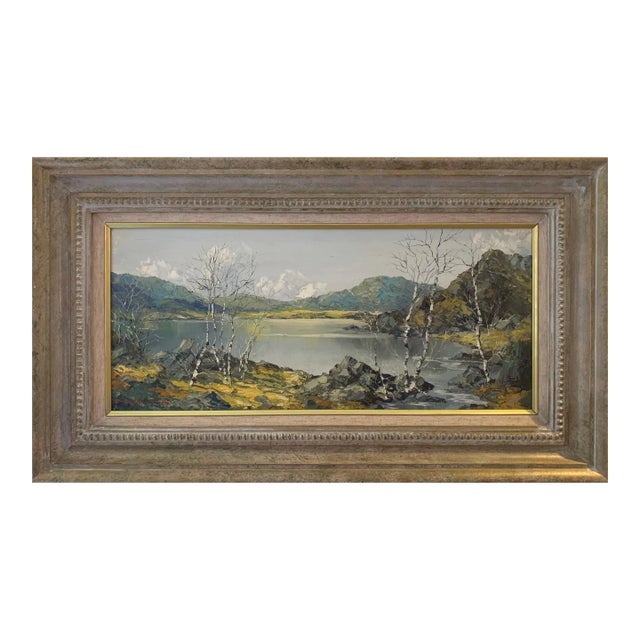 Charles Wyatt Warren, Oil Painting of Snowdon Mountains & Lakes in Wales by Modern British ...