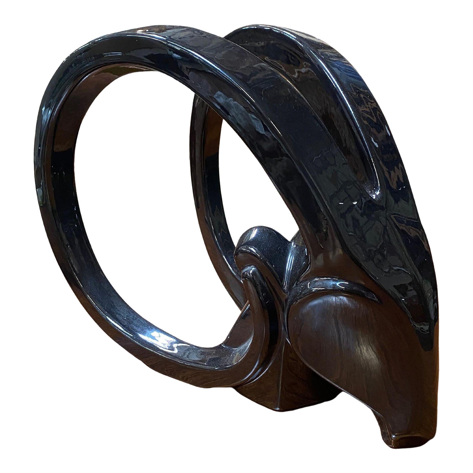 1980s Post-Modern Black Rams Head Sculpture by Jaru of California ...