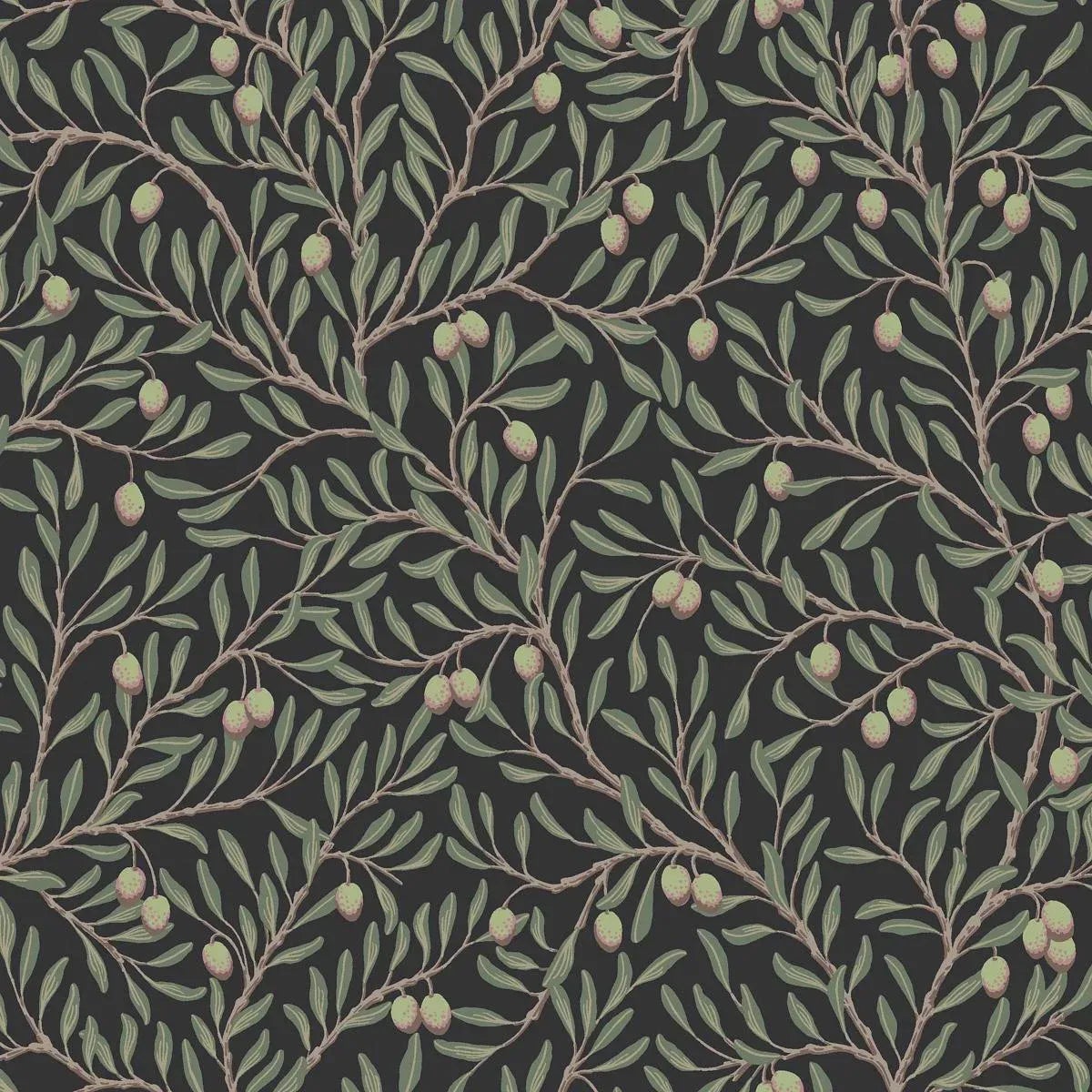 SAMPLE - Boråstapeter Olivträd Wallpaper In Spruce And Midnight | Chairish