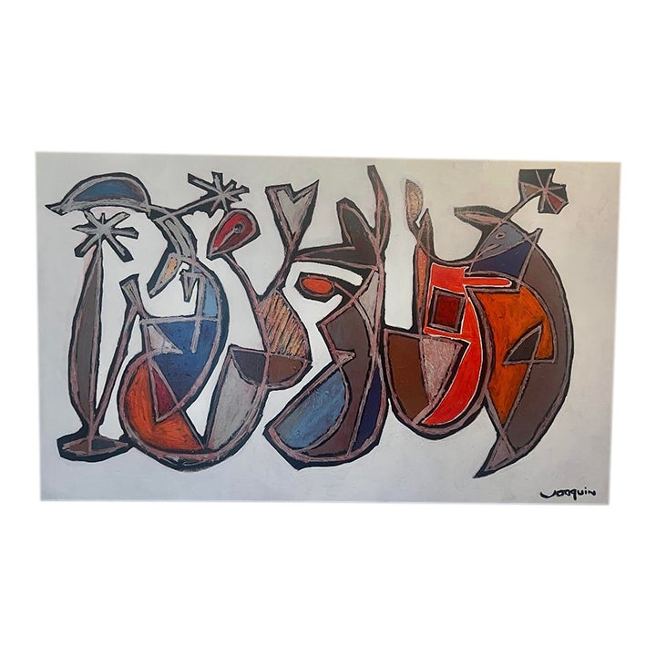 Large Abstract Mid-Century Painting by Artist Kenneth Joaquin (36” X 60 ...