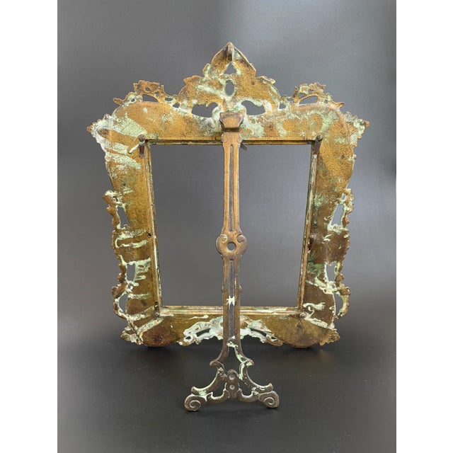 Antique Victorian Gold Gilt Cast Iron Picture Frame | Chairish