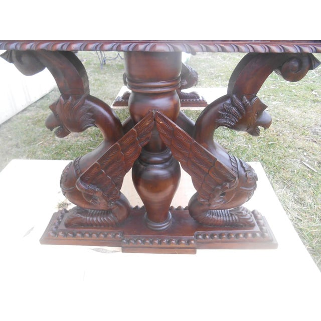 Stunning Hand Carved Double Eagle Executive / Writing Desk | Chairish