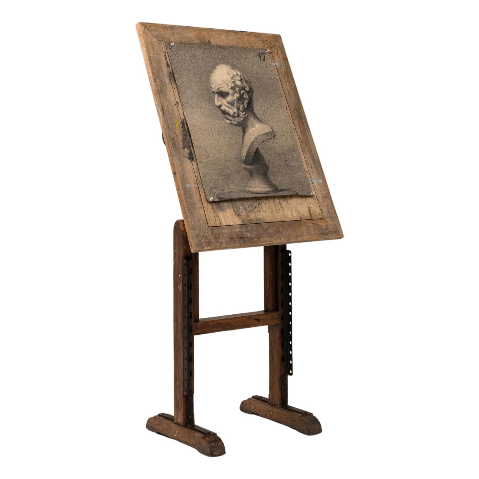 20th Century French Wooden Artist's Easel with Adjustable Tilt | Chairish