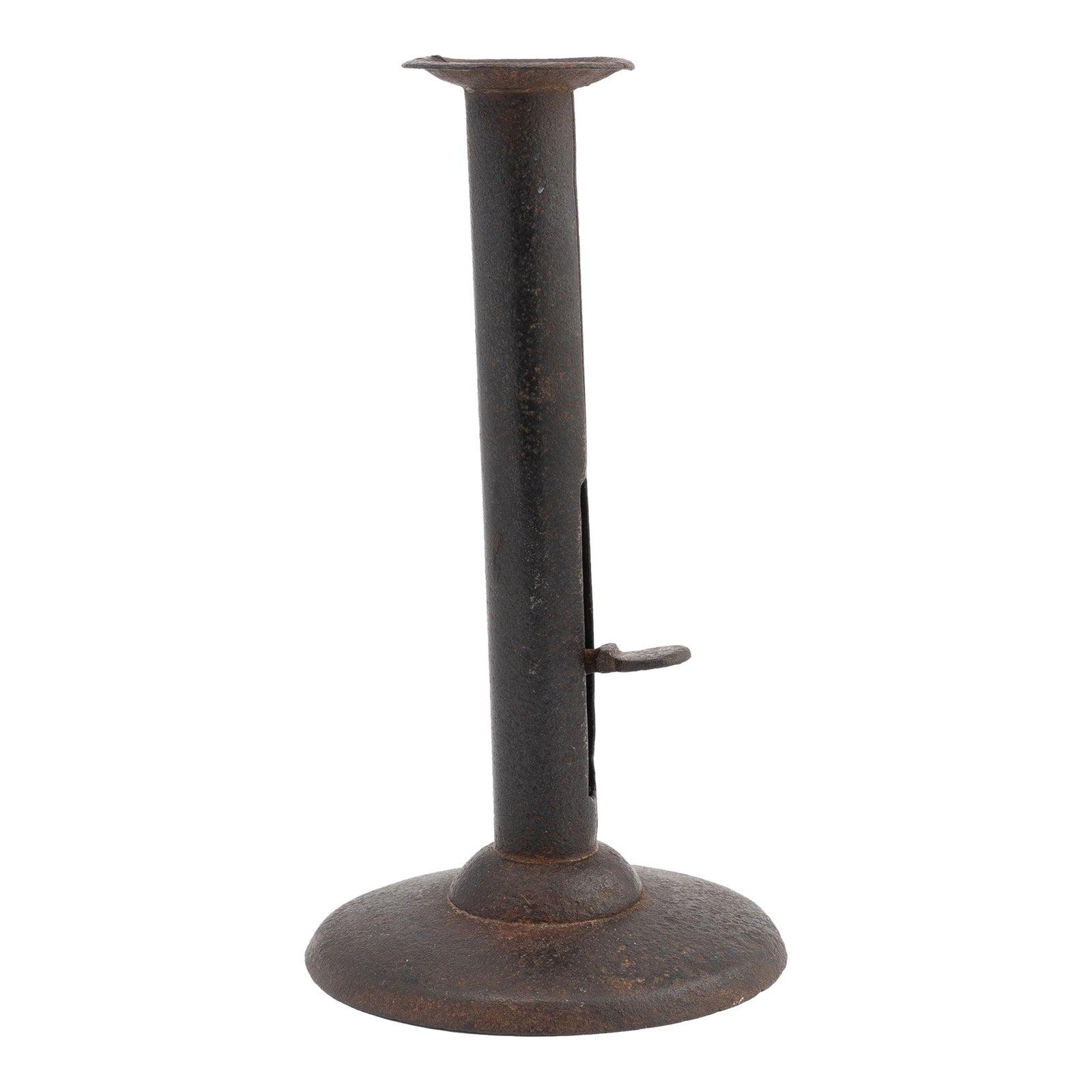 American Iron Hog Scraper Candlestick With Slide Candle Ejector, 1800's ...