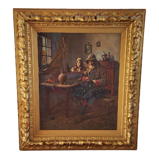 Alois Boudry (Belgian, 1851-1938) Antique Oil on Canvas Painting ...