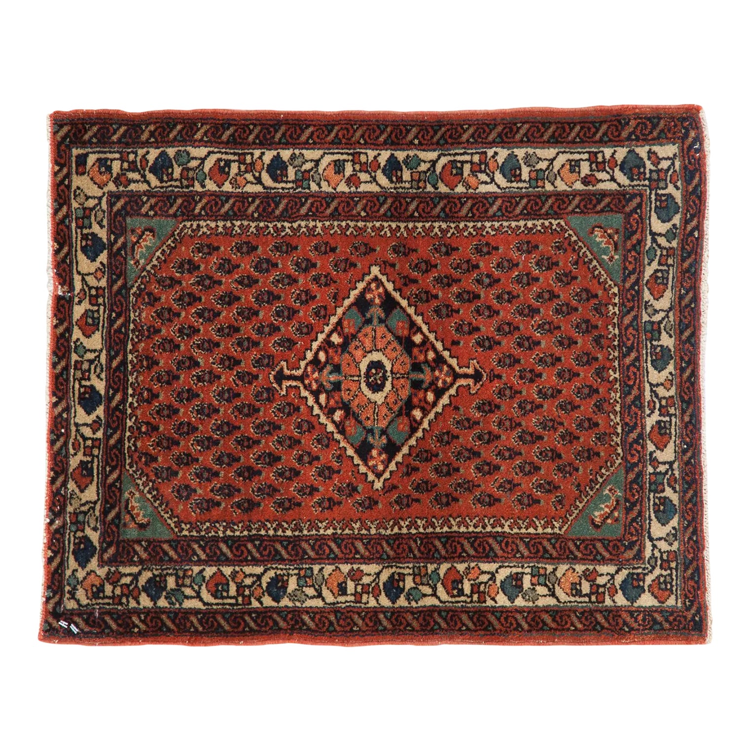 Vintage Engelas Square Rug Mat - 1'11" X 2'5" | Chairish