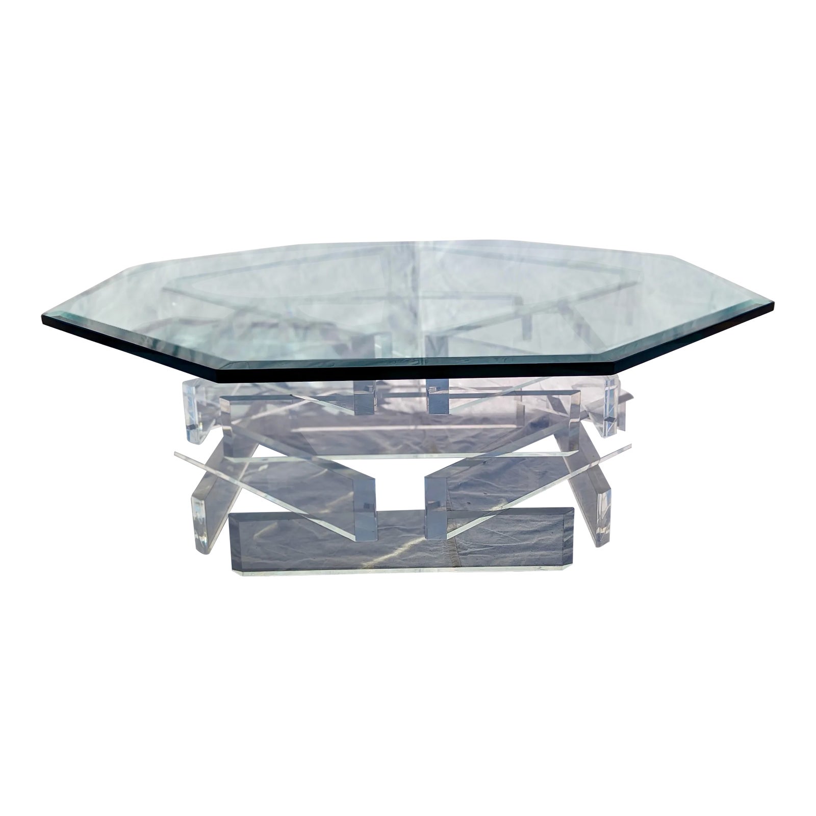 1980s Vintage Stacked Lucite Coffee Table | Chairish