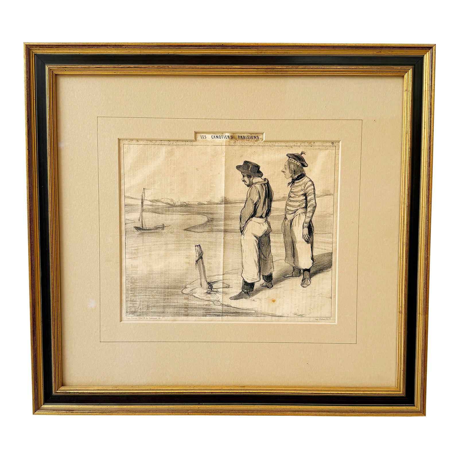 Antique 1843 French Nautical Satire by Honoré Daumier – From the Series ...