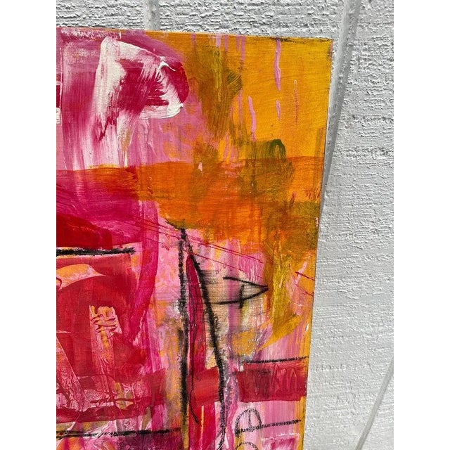 Carol Bertrand Abstract Pink Collage Painting | Chairish