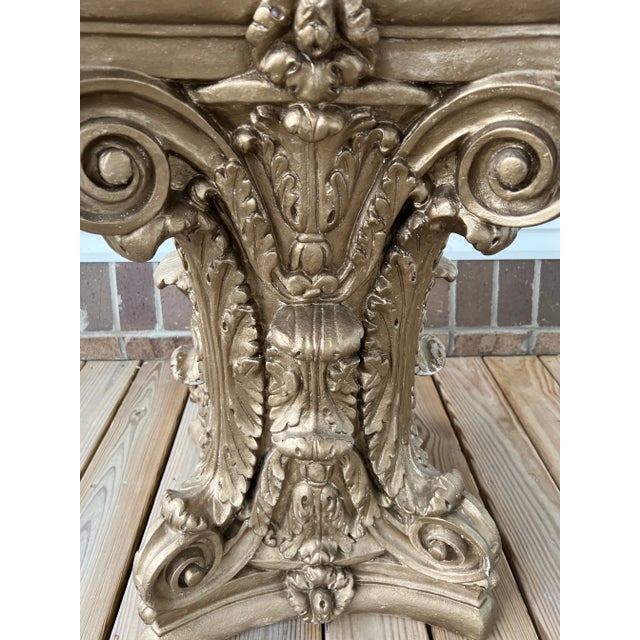 Vintage Gold Painted Plaster Column | Chairish
