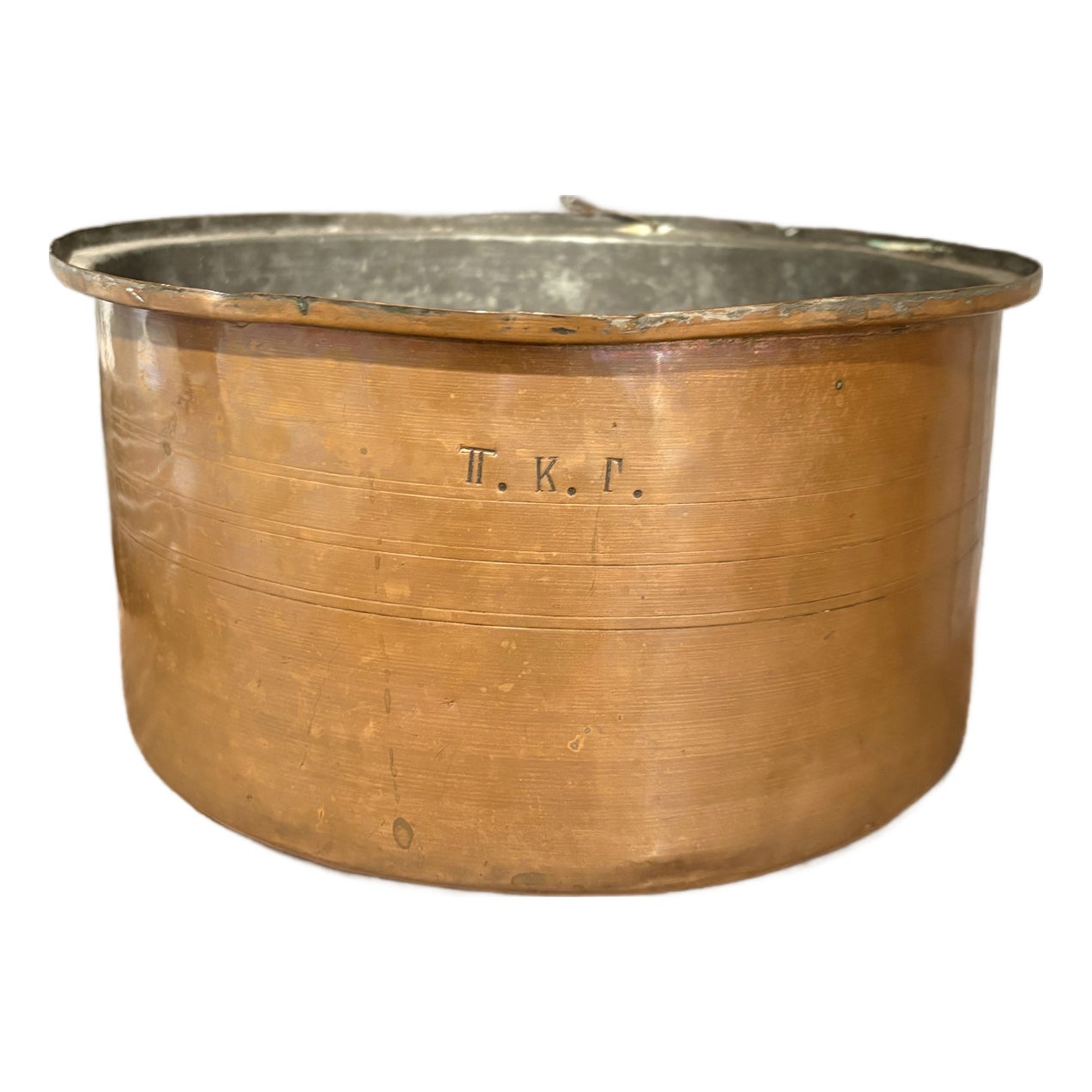 19th Century Copper Pot or Ice Bucket With Greek Fraternity Letters ...