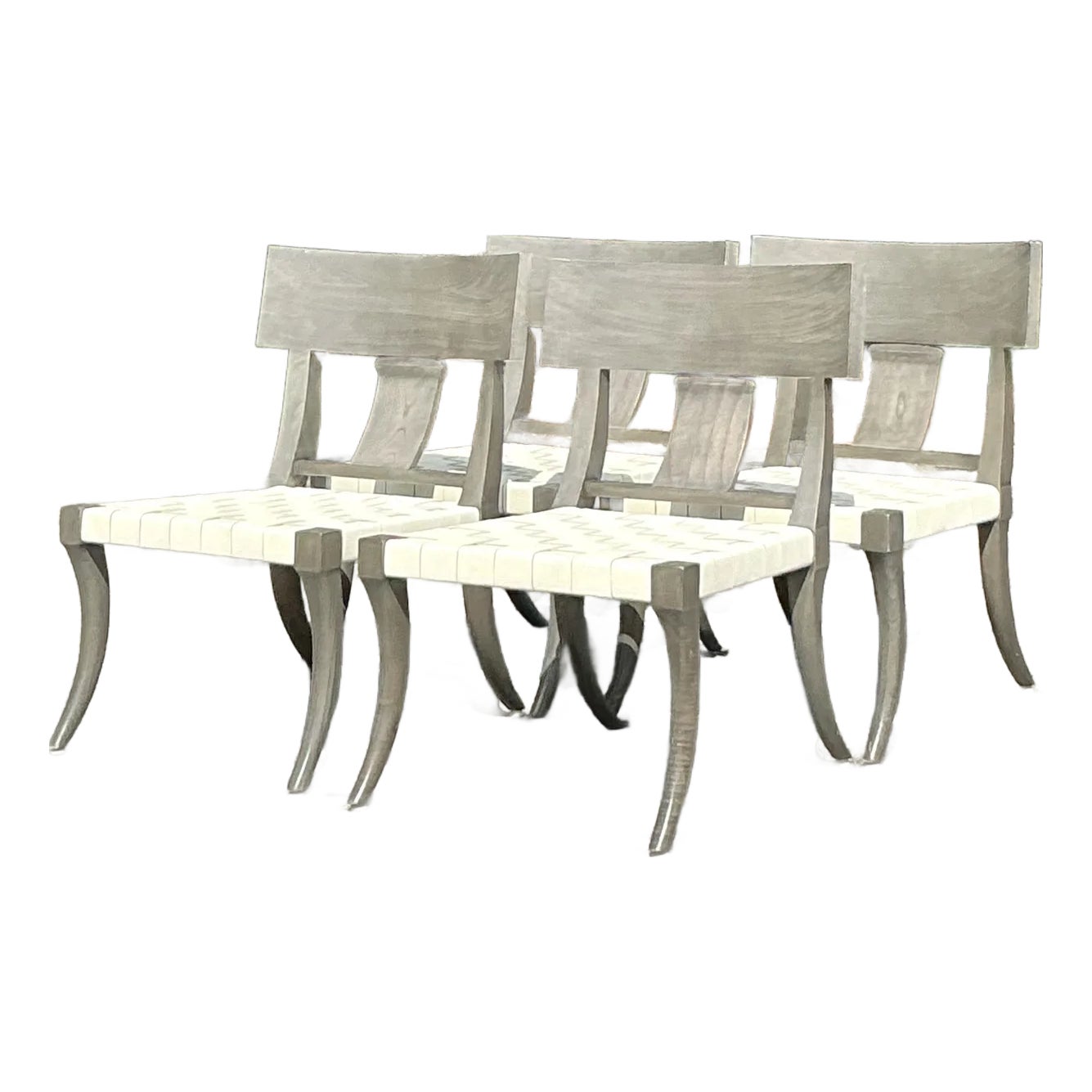 Vintage Boho Oly Washed Klismos Dining Chairs - Set of 4 | Chairish