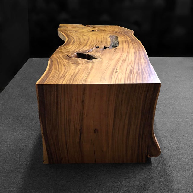 Live Edge Dining Table With Acrylic Base | Chairish