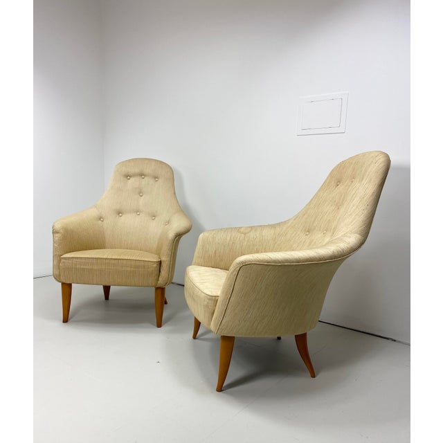1950s Kerstin Hörlin-Holmquist Pair of "Adam" Lounge Chairs | Chairish