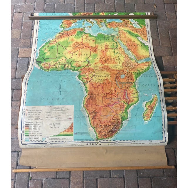 Mid 20th Century Denoyer Geppert Pull Down Maps in Oak Frames - Set of ...