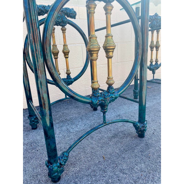Gothic Turquoise Glazed Marble Lacquer Gilt Iron Sculptural Brass ...