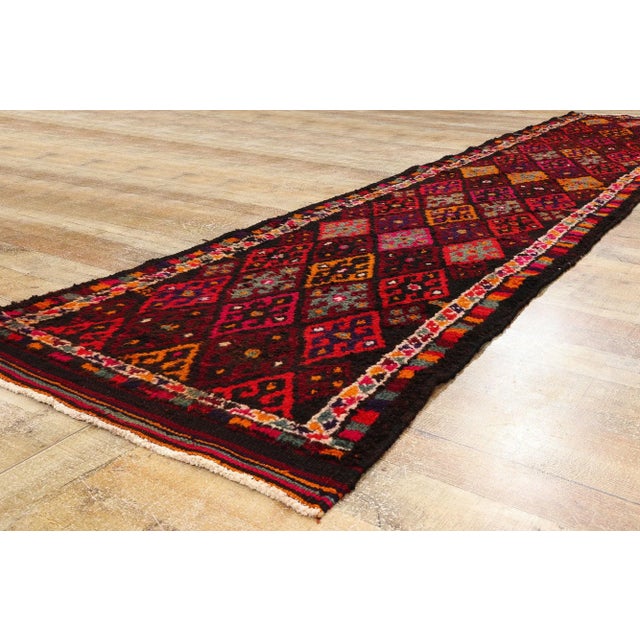 Vintage Kurdish Tribal Rug Runner - 02'10 X 13'00 | Chairish
