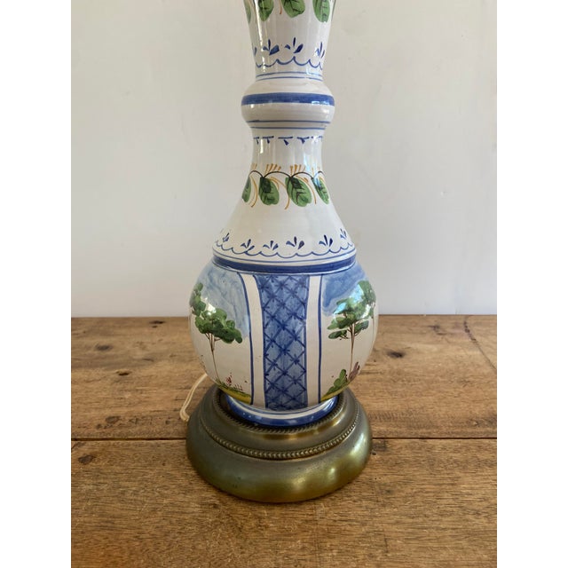 Vintage Quimper Faince Table Lamp | Chairish