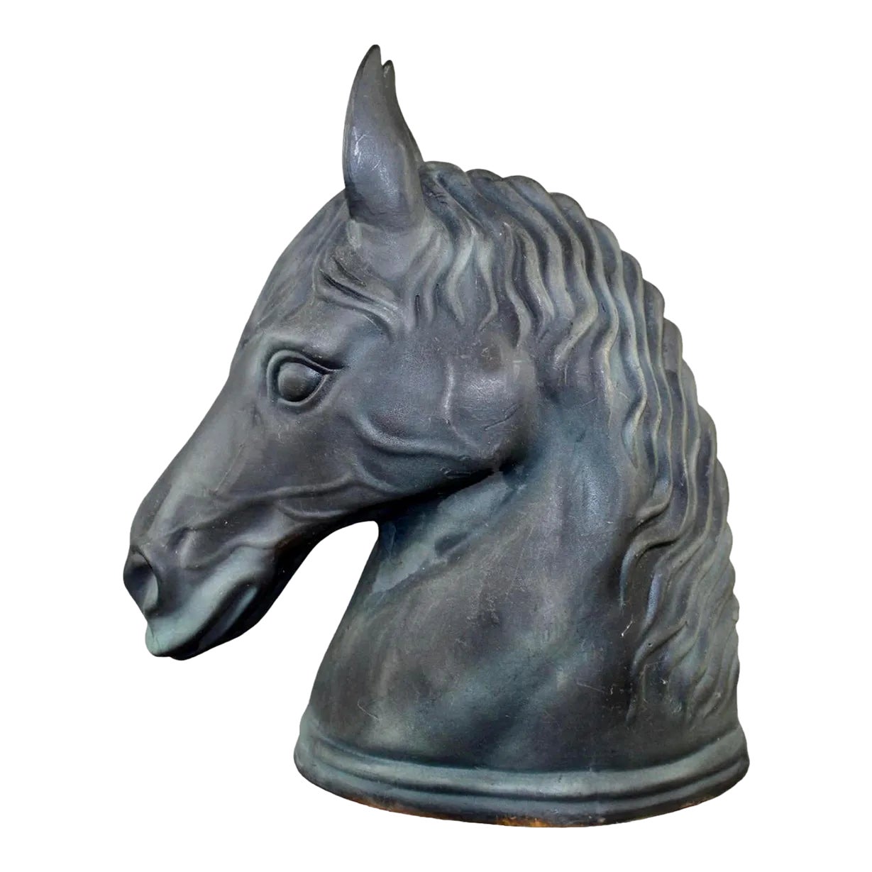 Horse Head Sculpture in Dark Gray Color Gres/Stoneware Made in France ...