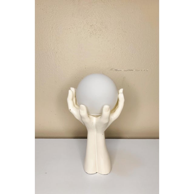 Vintage French Hand Sculpture Light | Chairish
