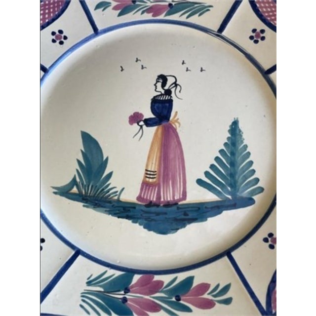 1960s Quimper Dish - Octagonal Shape | Chairish