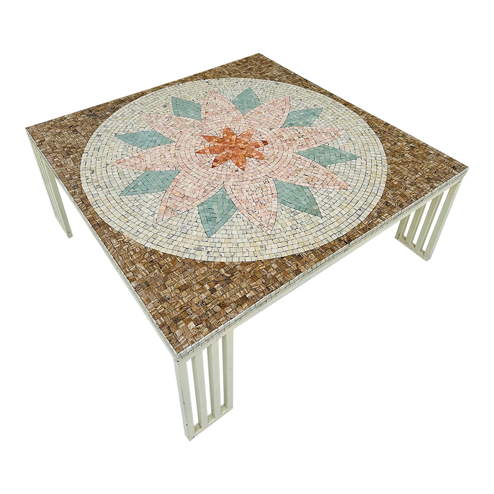Handmade Tile Top Coffee Table | Chairish
