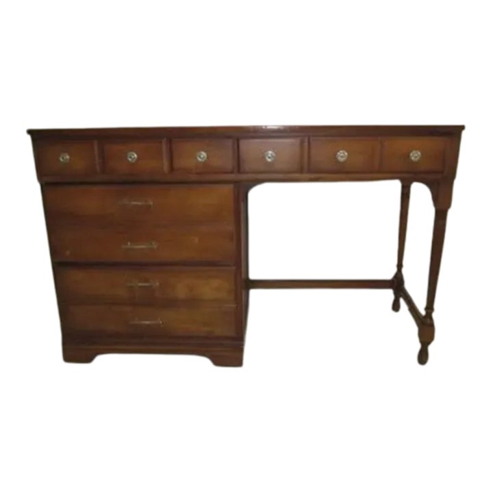 1980s Ethan Allen Style Student Desk 4 Drawer Maple | Chairish