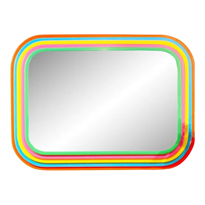 Mini-Rainbowla Wall Mirror, Memphis Milano, in Style of Ettore Sottsass ...
