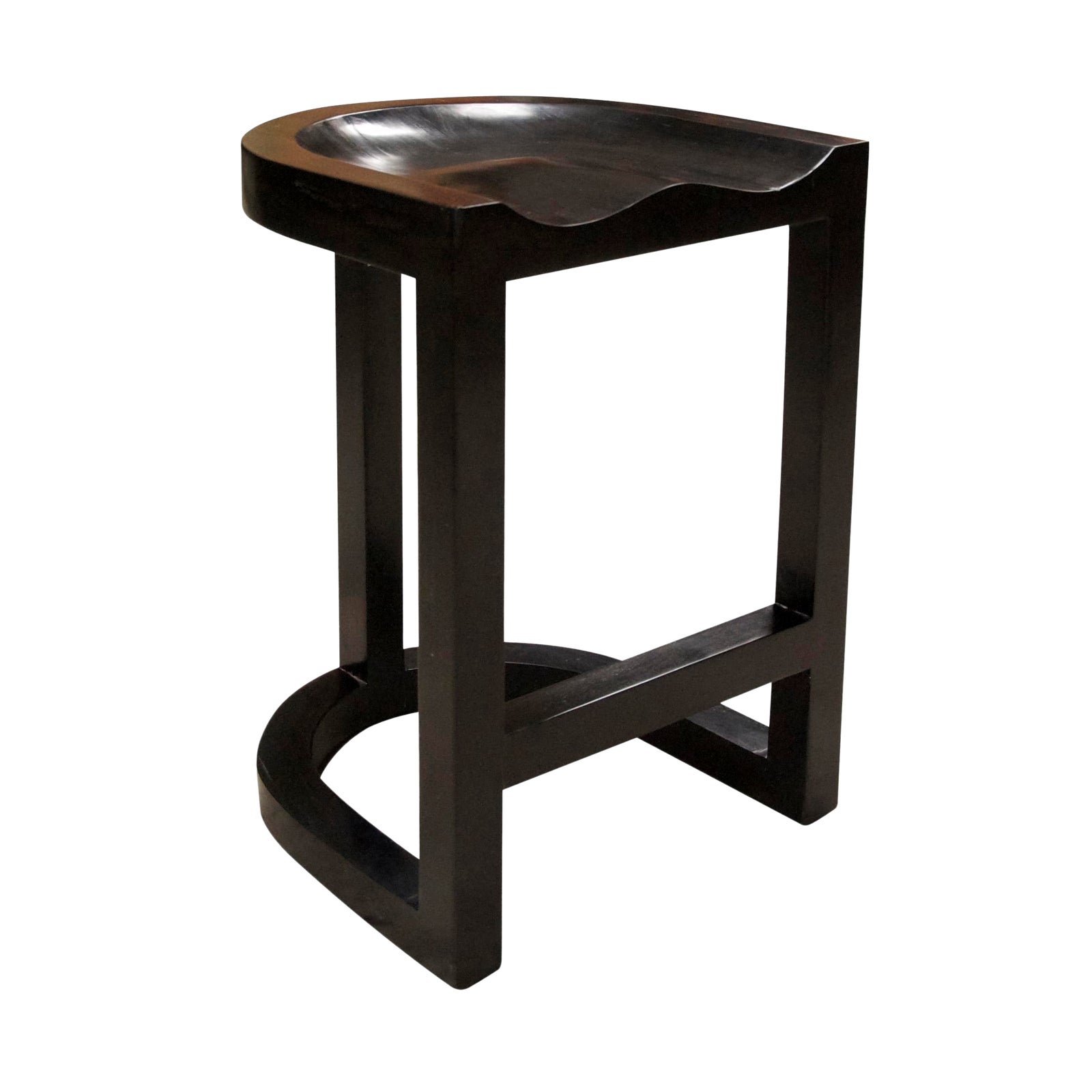 Saddle Counter Stool, Hand Rubbed Black | Chairish