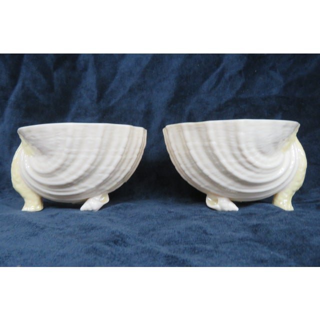 Belleek Bone China Neptune Sea Shell Shaped Bowls Seashell Feet a Pair ...