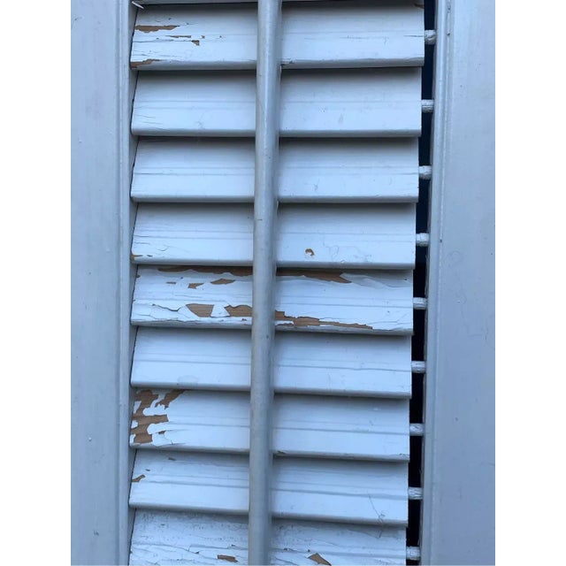 Pair of Vintage White Wood Interior Bifold Louver Window Shutters | Chairish