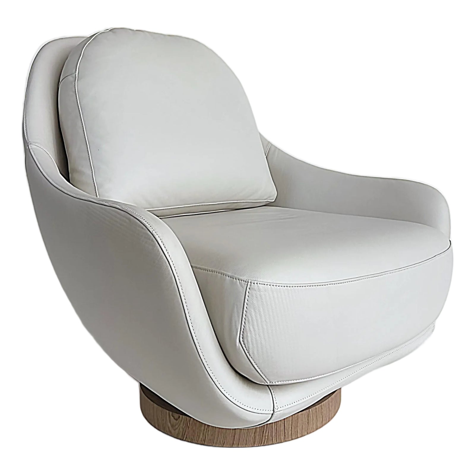 Artefacto Luna Leather Swivel Lounge Chair by Roberta Zimmerman | Chairish