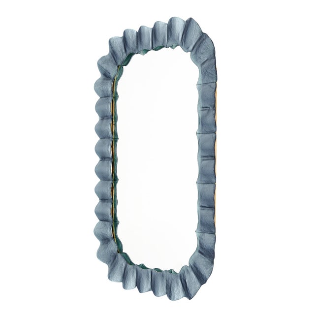 Murano Glass Blue “Denim" Mirrors | Chairish