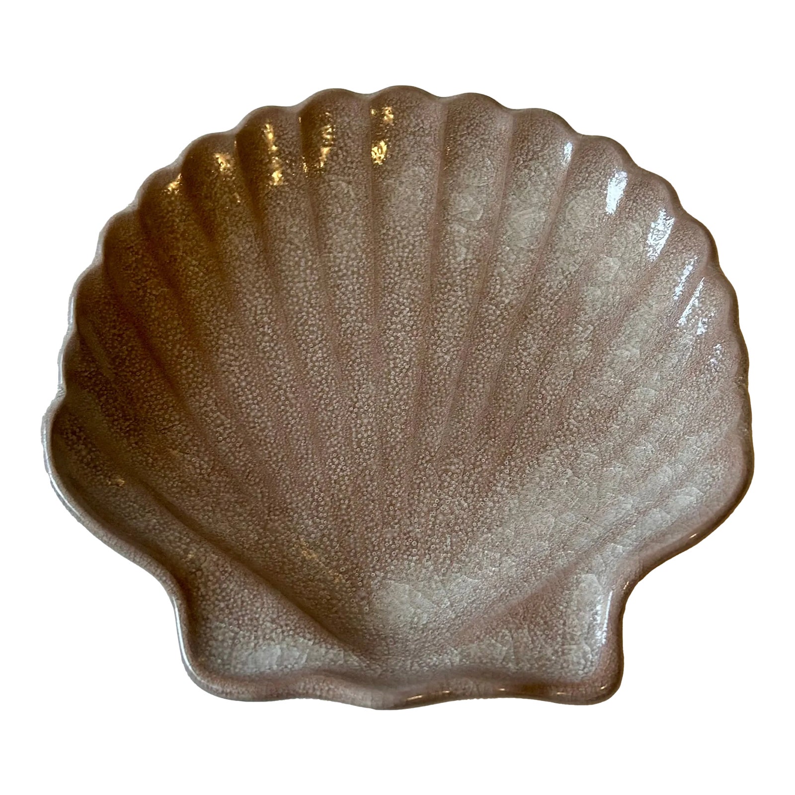 Vintage Seaside Chic Shell Shaped Trinket Terra Cotta Dish | Chairish