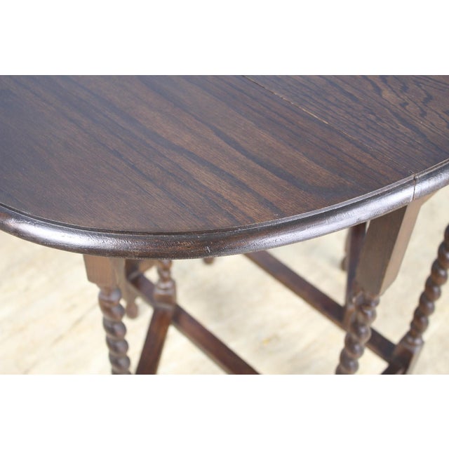 Late 19th Century English Barley Twist Drop Leaf Gateleg End Table ...