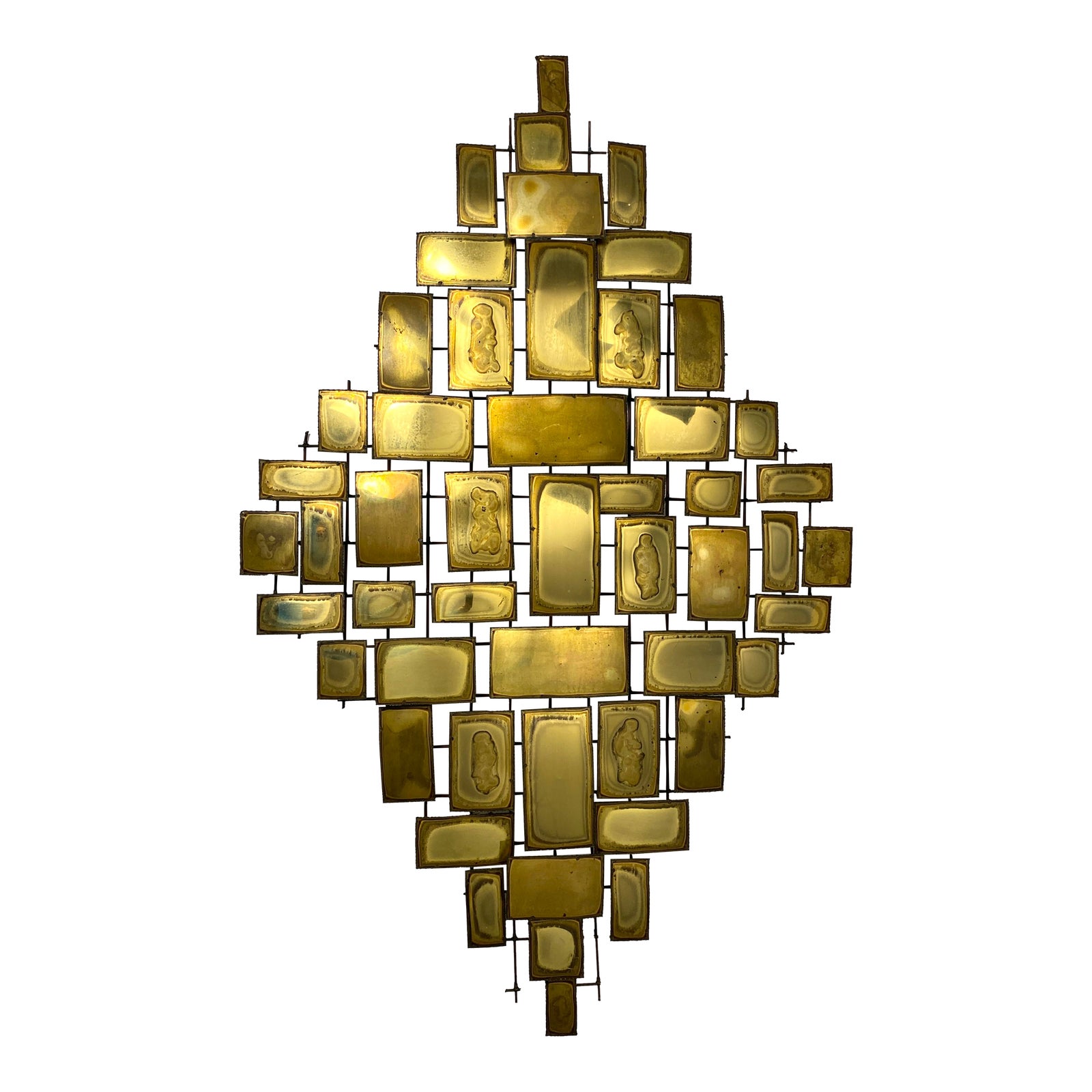 Mario Jason Mid-Century Modern Brass Wall Sculpture, Circa 1970s | Chairish