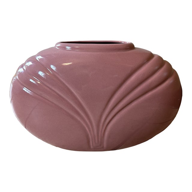 1980s Art Deco Style Mauve Pink Vase | Chairish