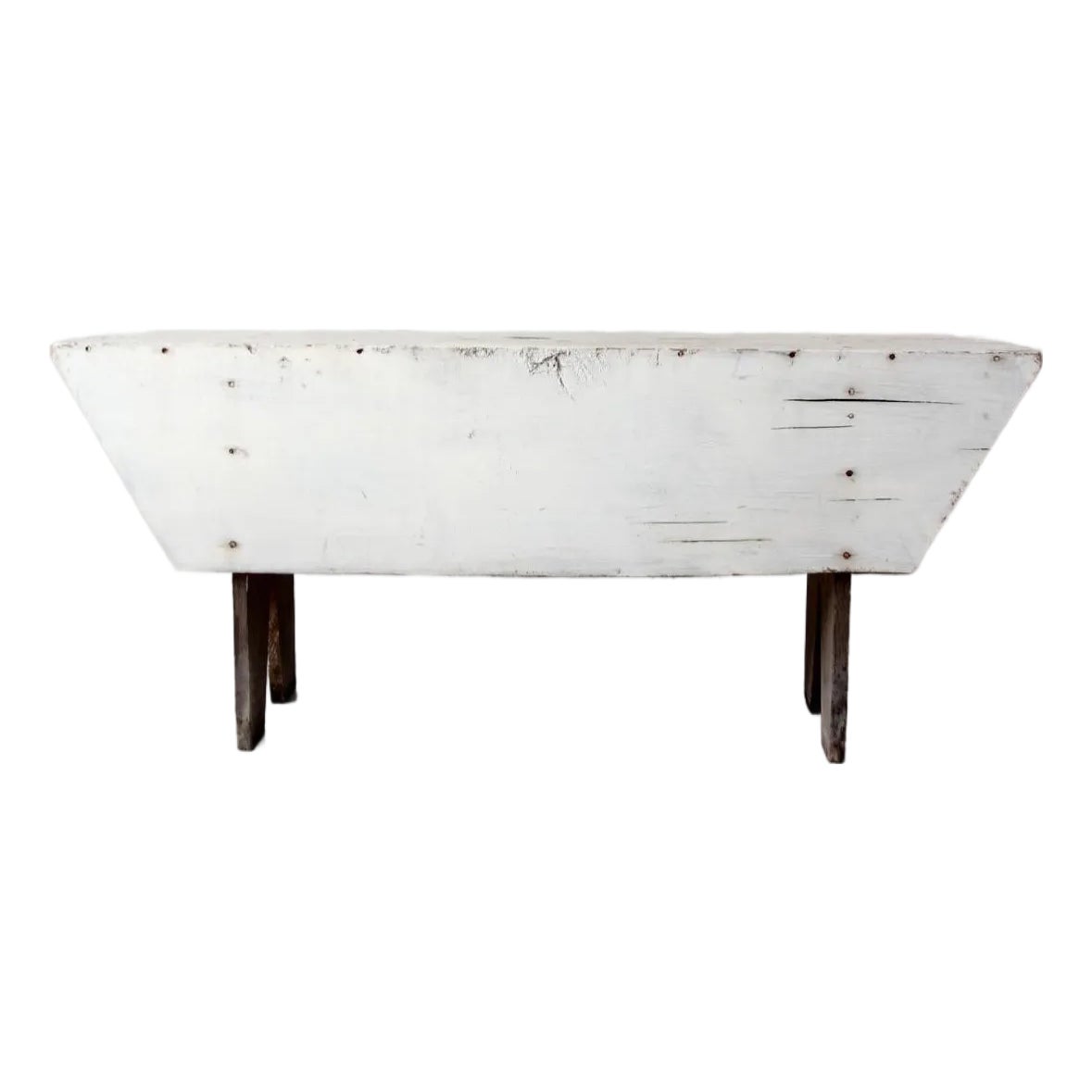 Antique White Farmhouse Bench | Chairish