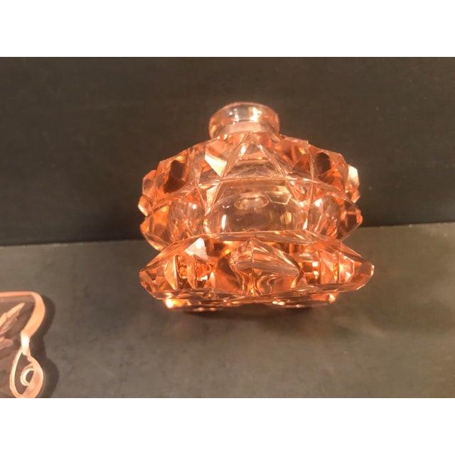 Art Deco Perfume Bottle, Pink Color Cut Glass. Czechoslovakia, Circa ...