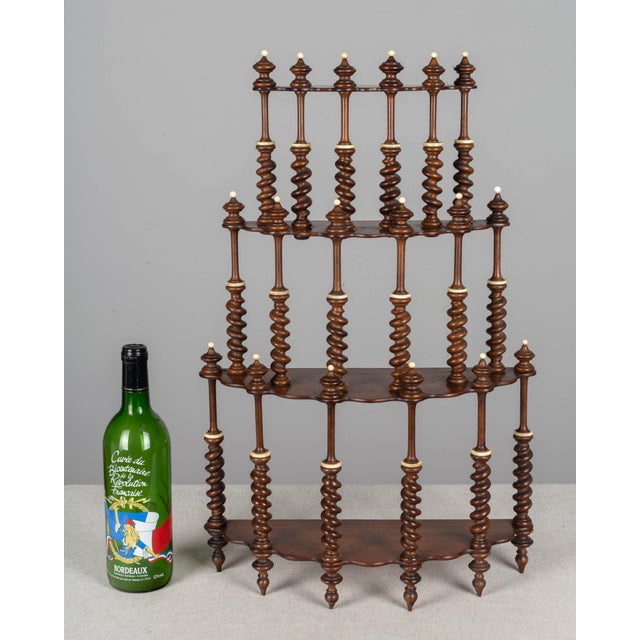 19th Century French Mahogany Turned Spindle Shelf | Chairish