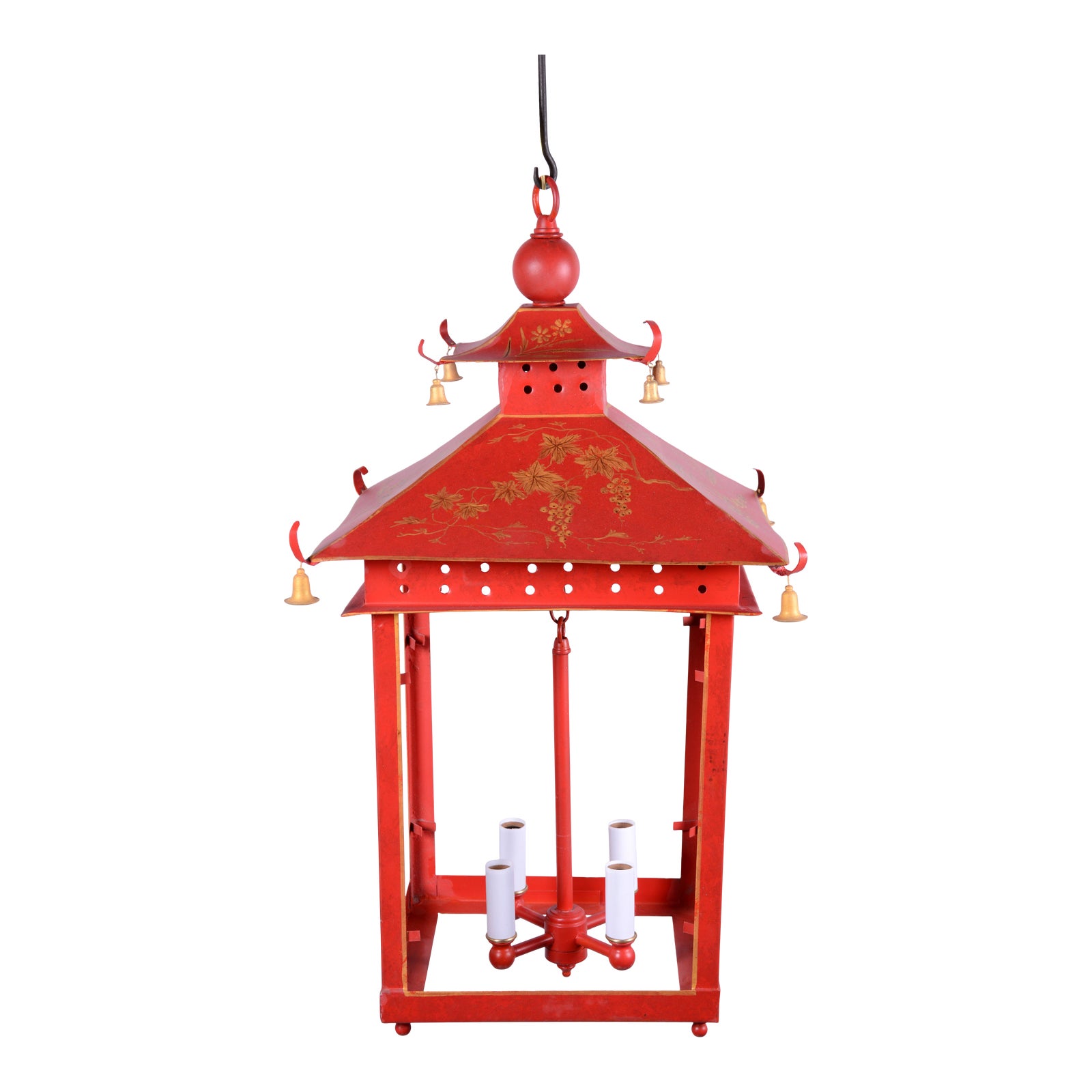 Chinoiseries Two-Tiers Pagoda Ceiling Chandelier. | Chairish