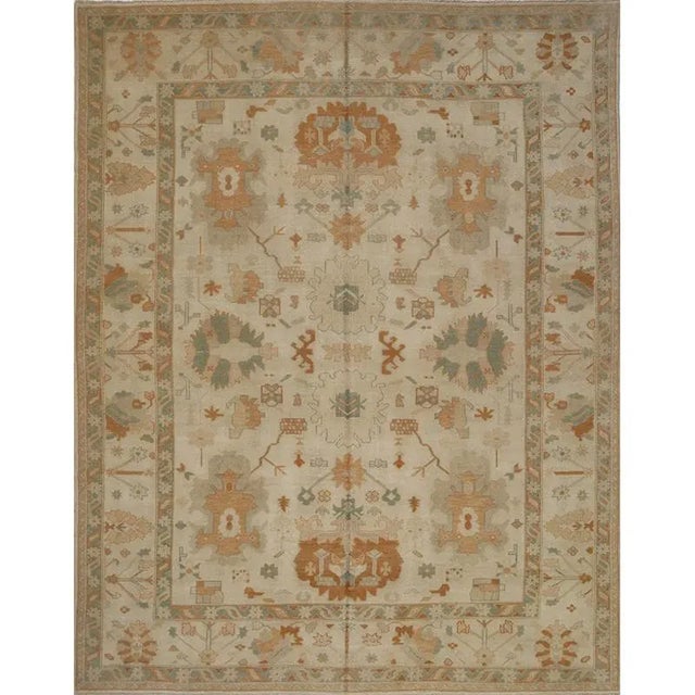 Handwoven Turkish Oushak Area Rug 9'5"×12'1" | Chairish