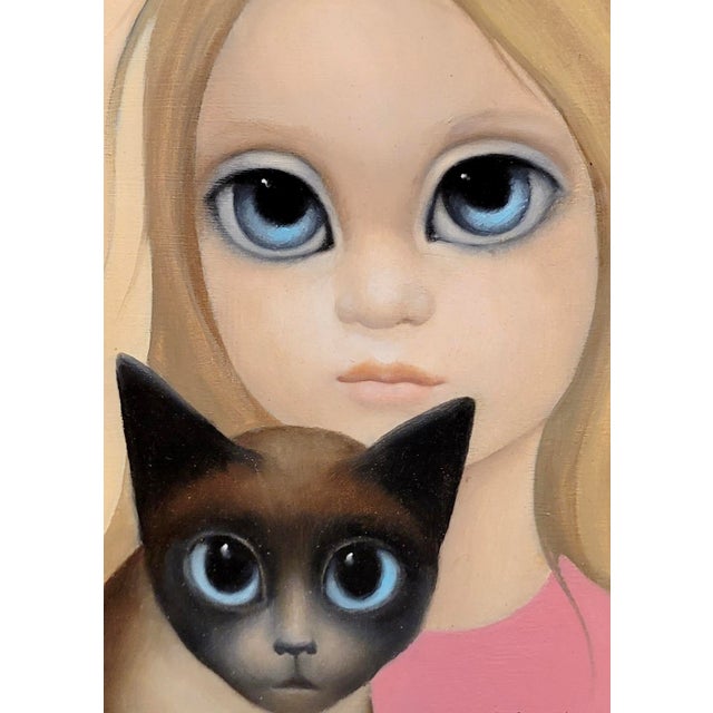Margaret Keane -Portrait of a Girl & Cat With Big Eyes -1967 Oil ...
